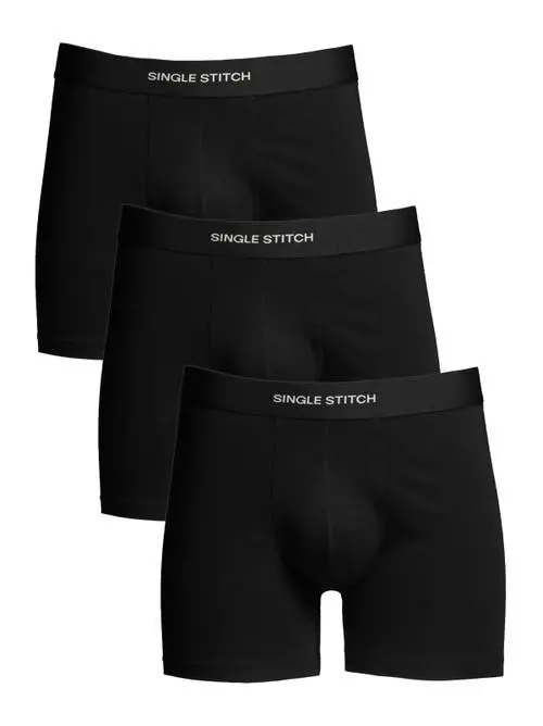 SINGLE STITCH Modal Boxer Brief 3-pack - Black