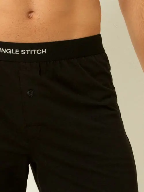 SINGLE STITCH Cotton Modal Boxer 3-pack - Black Gray Navy