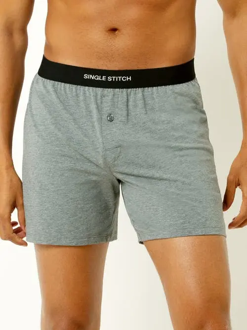 SINGLE STITCH Cotton Modal Boxer 3-pack - Black Gray Navy