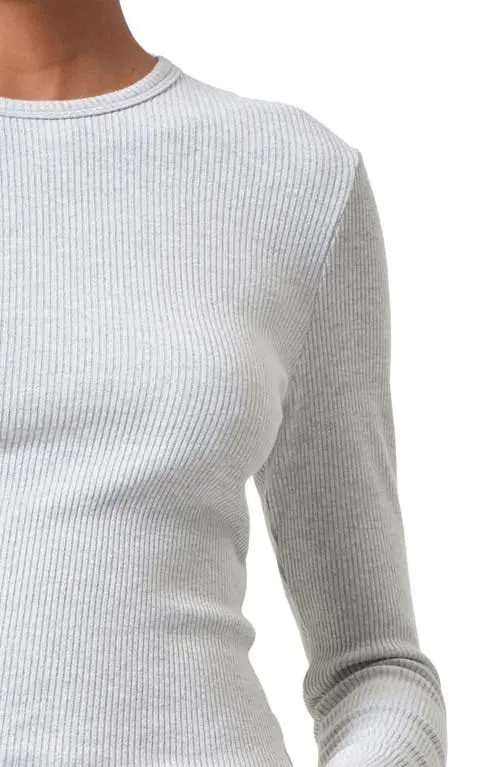 AGOLDE Delphi Rib Slim Top - Brushed Grey Heather