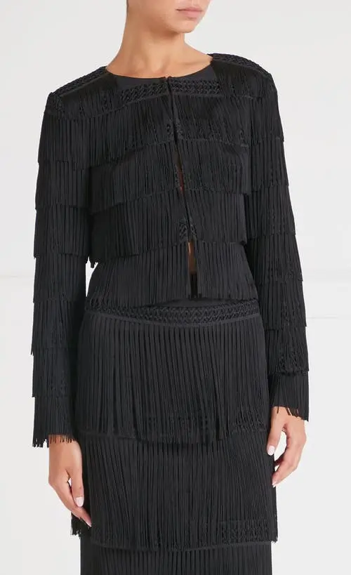 TEMPERLEY LONDON Fringe Cropped Jacket