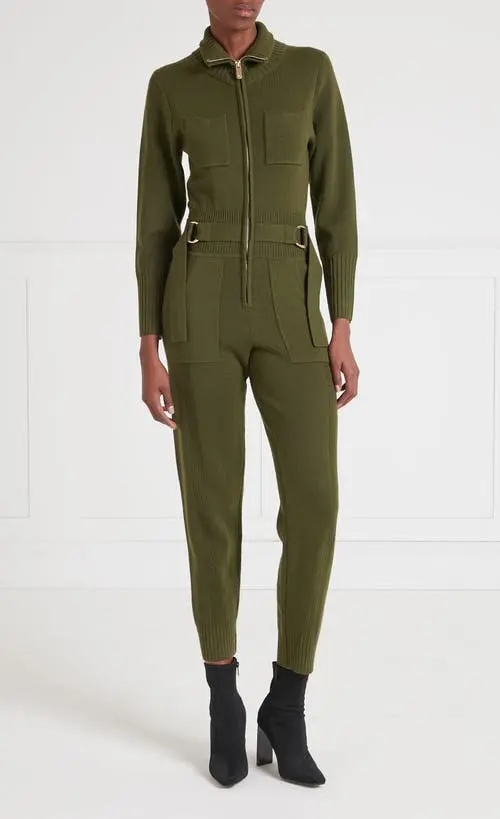 TEMPERLEY LONDON Napoleon Flight Suit - Pine Green