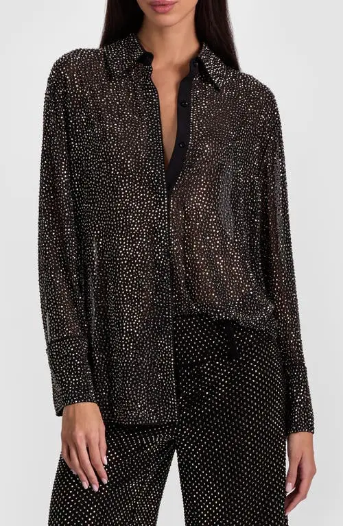 Alice + Olivia Crystal Detail Button-up Shirt