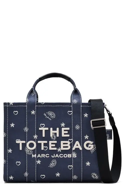 Marc Jacobs The Bandana Printed Medium Canvas Tote - Navy Multi