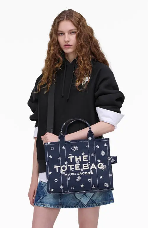 Marc Jacobs The Bandana Printed Medium Canvas Tote - Navy Multi