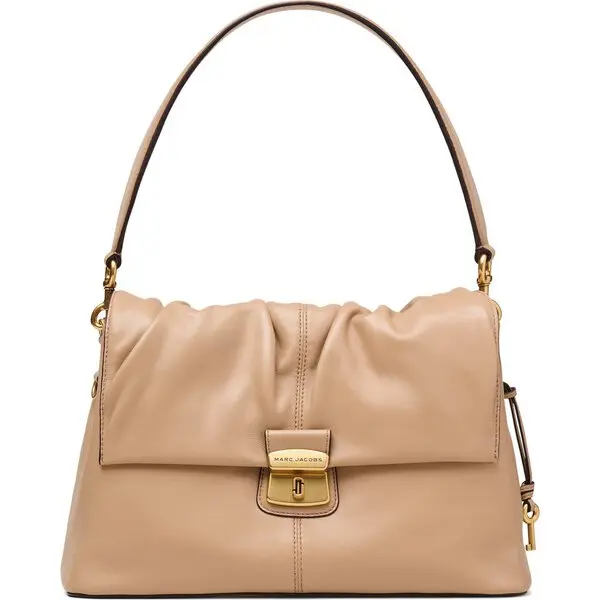 Marc Jacobs Leather Cristina Messenger Shoulder Bag - Camel