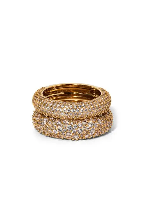 Nadri Set Of 2 Stacked Rings - Gold