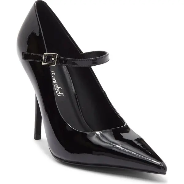 Jeffrey Campbell Session Pointed Toe Pump - Black Patent