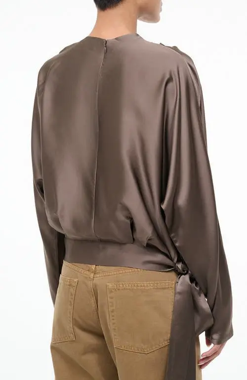 Staud Phoebe Dolman Sleeve Silk Top - Truffle