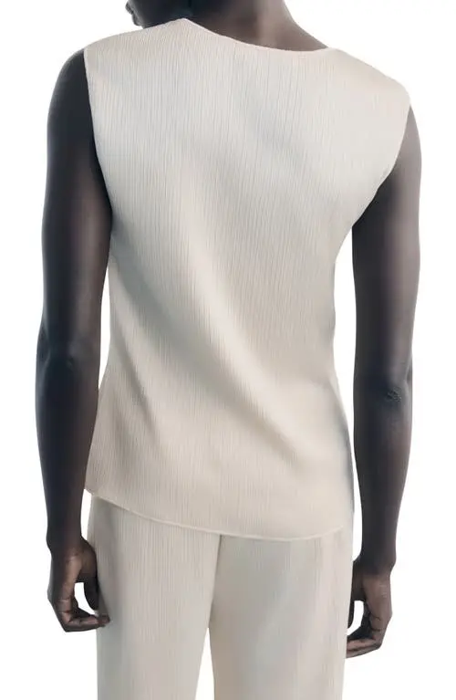 Mango Plissé Sleeveless Knit Top