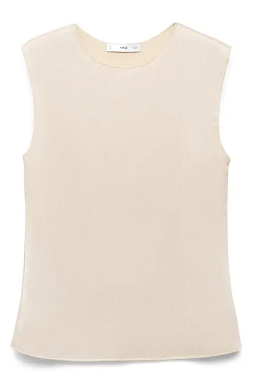 Mango Plissé Sleeveless Knit Top
