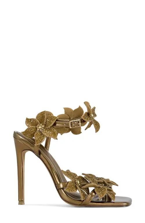 AZALEA WANG Romi Floral Stiletto Sandals - Bronze