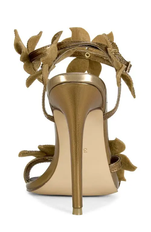 AZALEA WANG Romi Floral Stiletto Sandals - Bronze