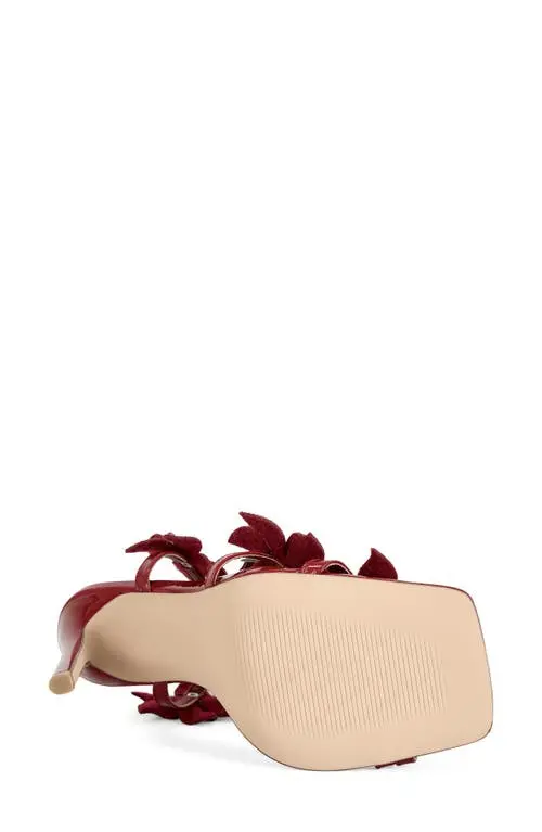 AZALEA WANG Romi Floral Stiletto Sandals - Red