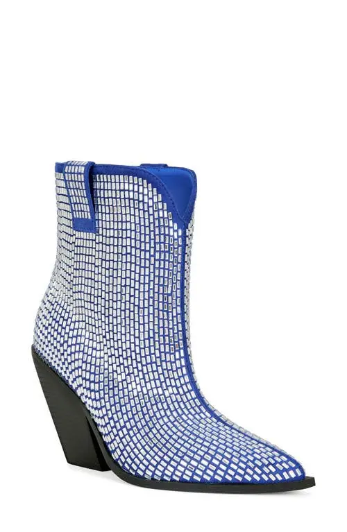 AZALEA WANG Laetitia Crystal Bootie - Blue/silver