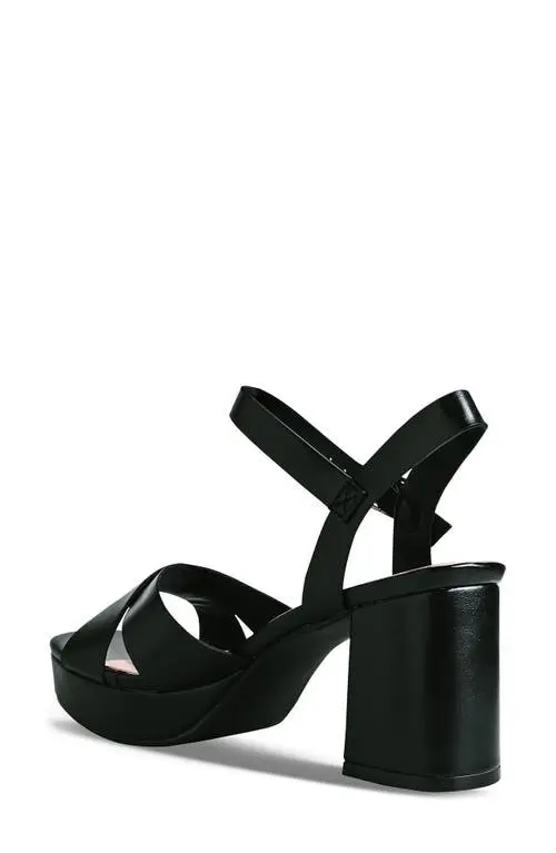 TOUCH UPS Ankle Strap Platform Sandal - Black