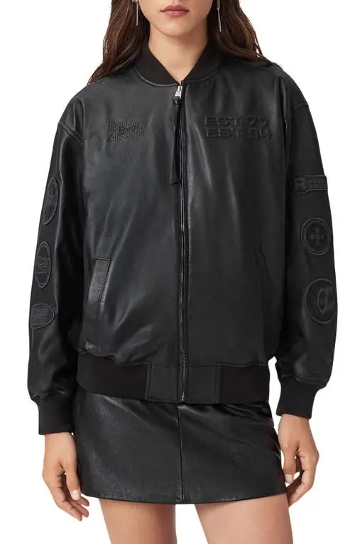 ALLSAINTS Williams F1 Racing X Belle Leather Bomber Jacket