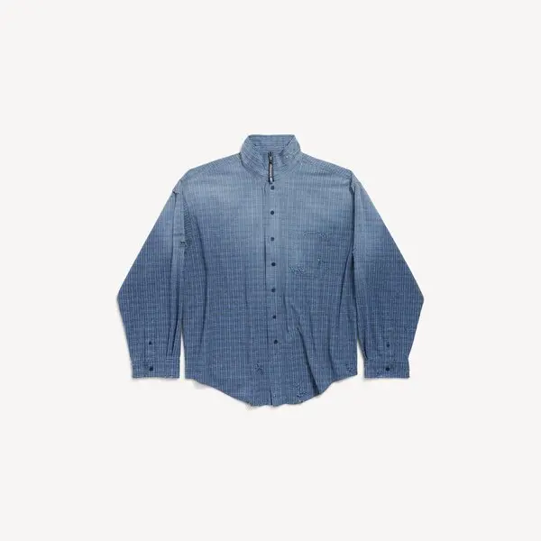 Balenciaga Zip-up Shirt - Blue