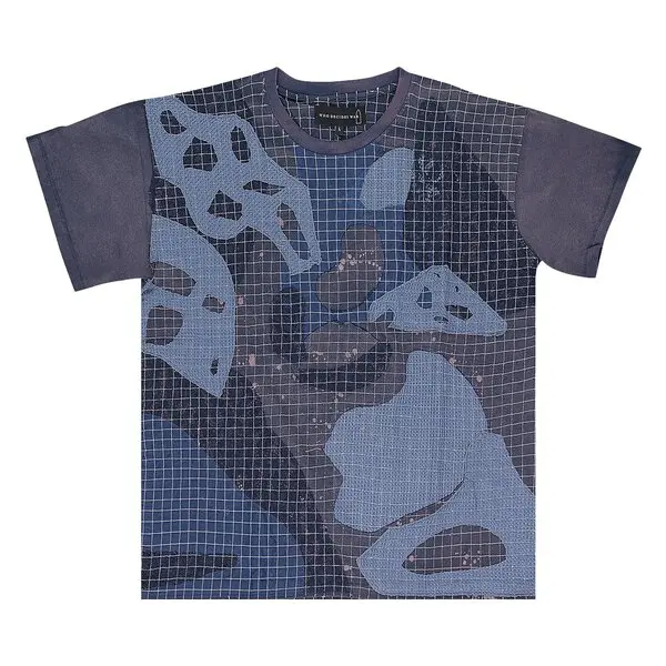 WHO DECIDES WAR BY EV BRAVADO Grid Short-sleeve T-shirt - Blue