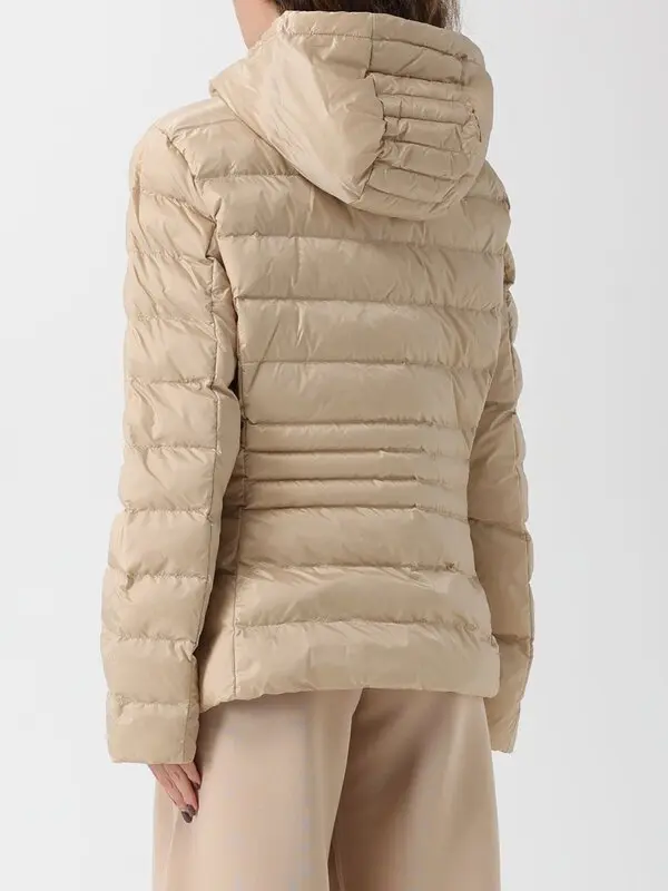 EA7 Quilted Hooded Jacket - Beige