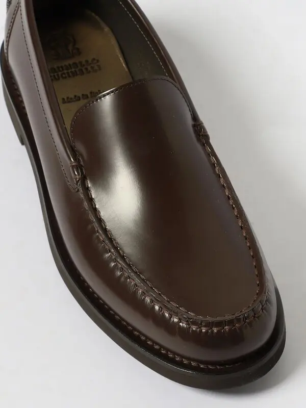 Brunello Cucinelli Leather Loafers - Dark