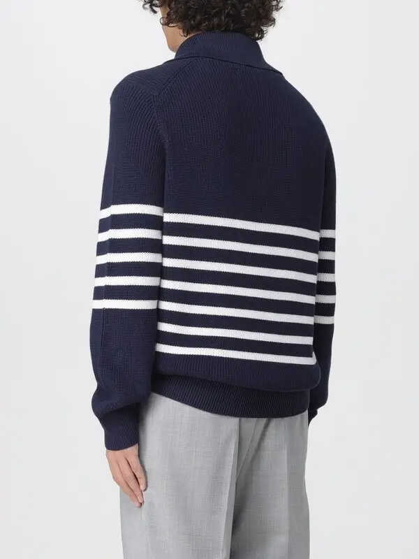 Brunello Cucinelli Striped Quarter Zip Sweater