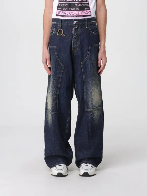 Dsquared2 Distressed Wide-leg Jeans - Blue