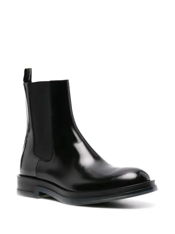Alexander McQueen Logo Chelsea Boots - Black