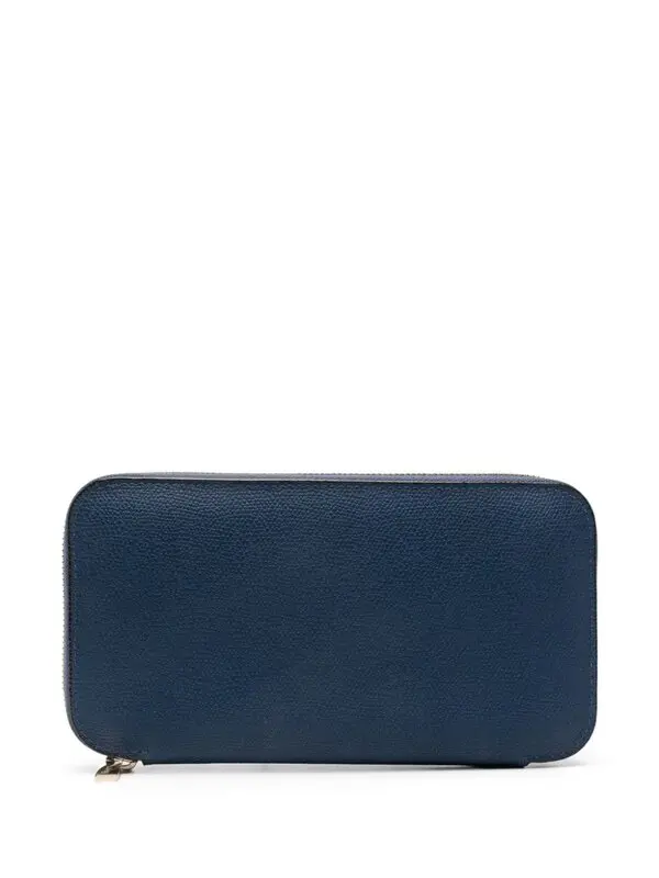 VALEXTRA Leather Continental Wallet - Blue