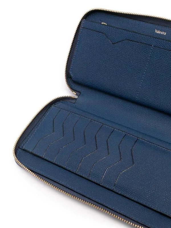 VALEXTRA Leather Continental Wallet - Blue