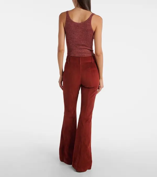 Gabriela Hearst Rhein Flared Suede Pants