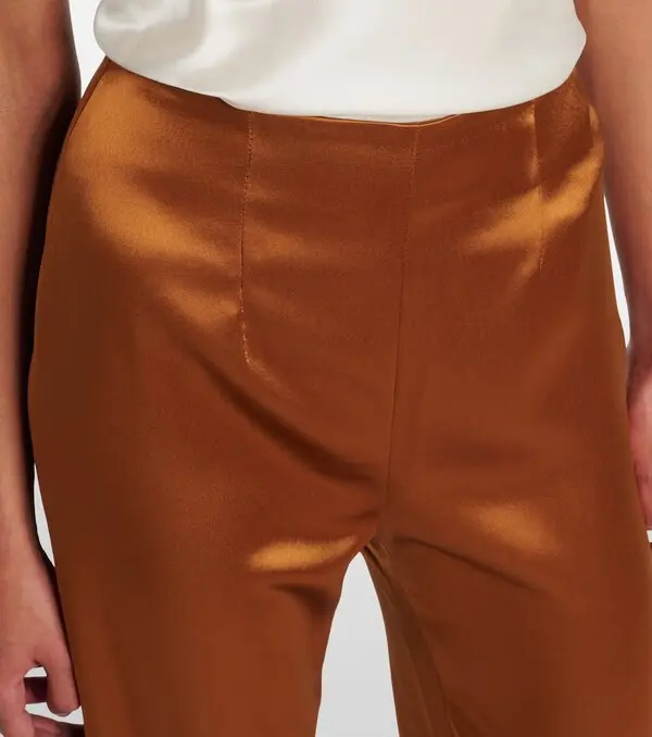 Galvan Sister Moon Satin Wide-leg Pants - Brown