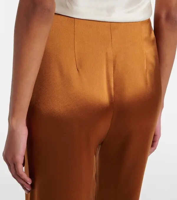 Galvan Sister Moon Satin Wide-leg Pants - Brown