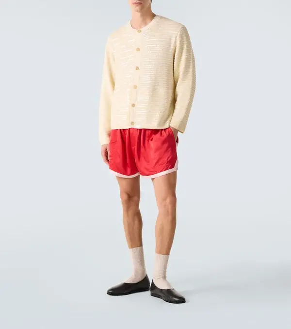 BODE Embroidered Satin Shorts
