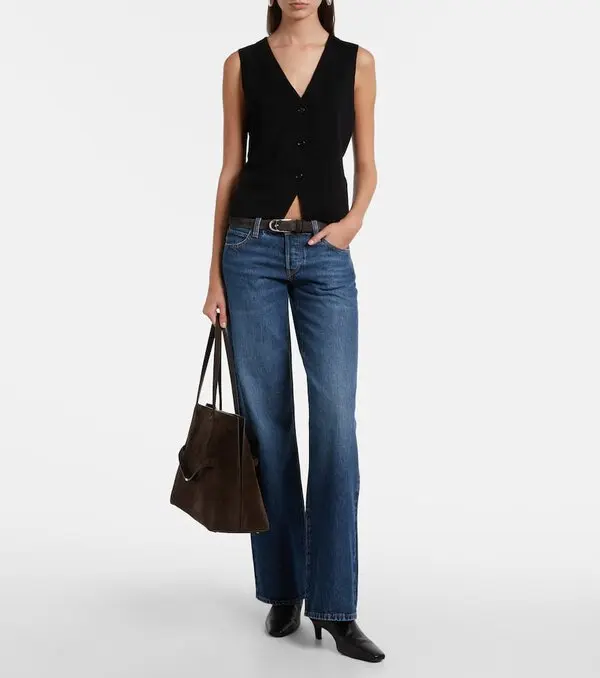 FRAME X Amelia Gray Low-rise Straight Jeans