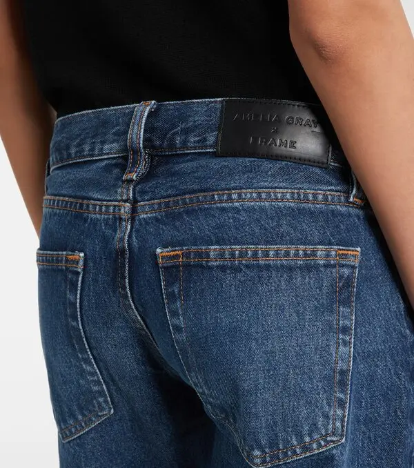 FRAME X Amelia Gray Low-rise Straight Jeans
