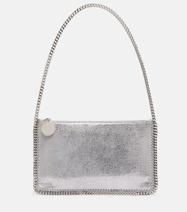 Stella McCartney Falabella Mini Metallic Shoulder Bag - Silver