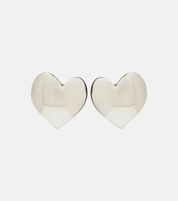 Oscar De La Renta Heart Clip-on Earrings - Silver