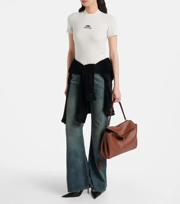 Balenciaga Rodeo Medium Leather Tote - Brown