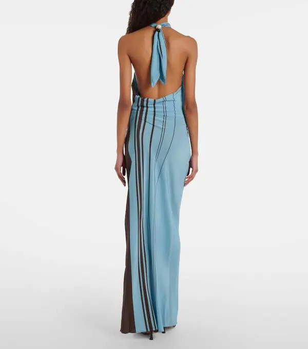 SIR. Rioja Striped Silk Crepe Maxi Dress