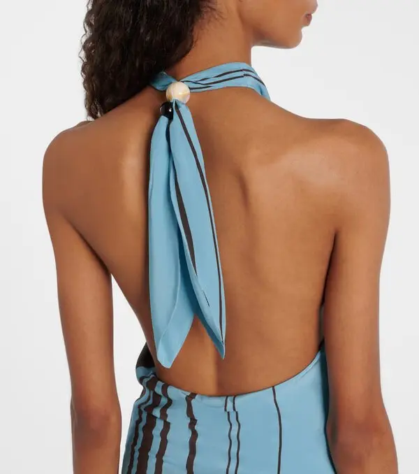 SIR. Rioja Striped Silk Crepe Maxi Dress
