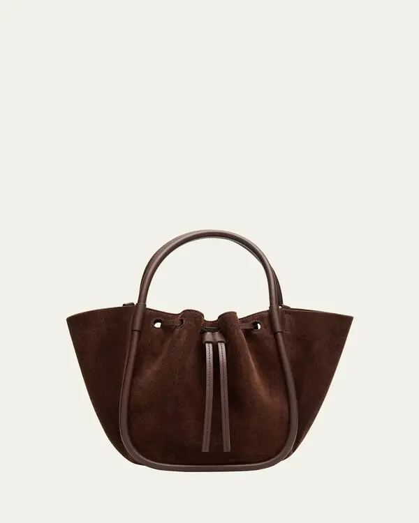 Proenza Schouler Ruched Suede Tote Bag - Chocolate