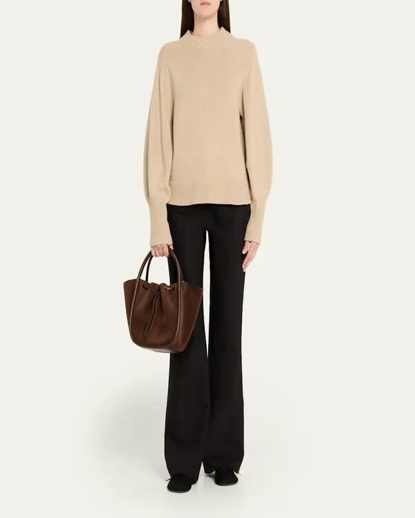 Proenza Schouler Ruched Suede Tote Bag - Chocolate
