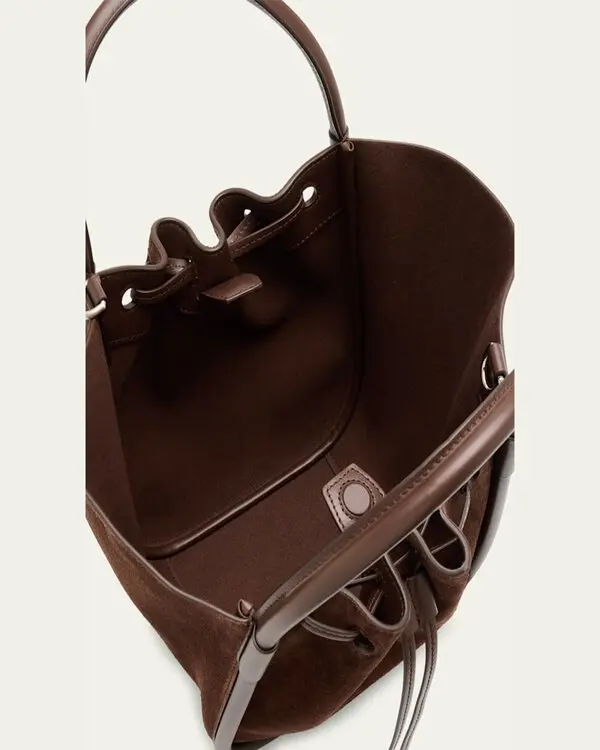 Proenza Schouler Ruched Suede Tote Bag - Chocolate
