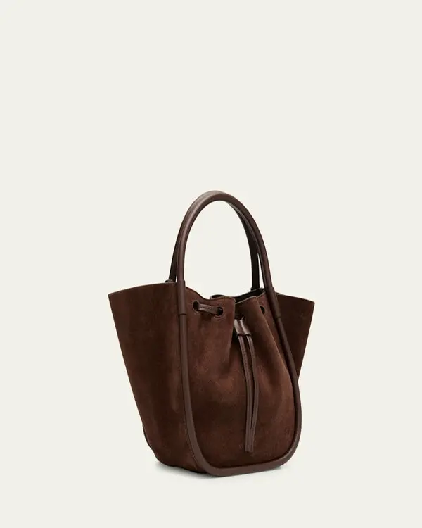 Proenza Schouler Ruched Suede Tote Bag - Chocolate