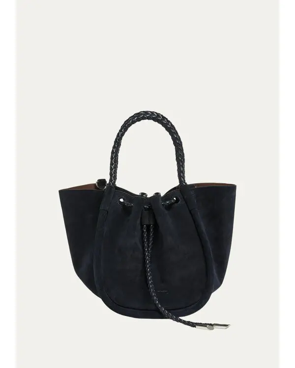 Proenza Schouler Ruched Suede Tote Bag - Deep Navy