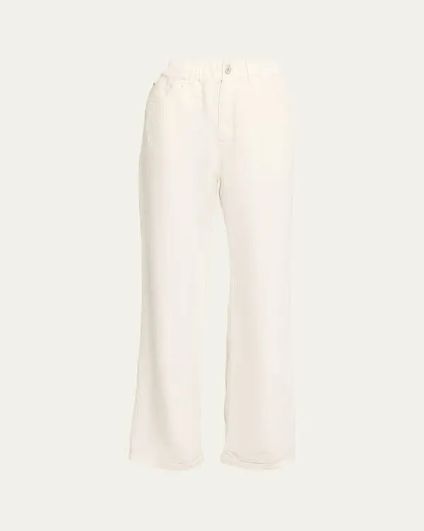 Brunello Cucinelli Dyed Cotton-linen Wide-leg Pants