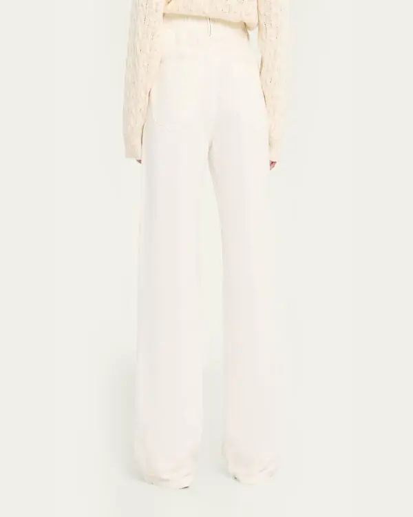 Brunello Cucinelli Dyed Cotton-linen Wide-leg Pants