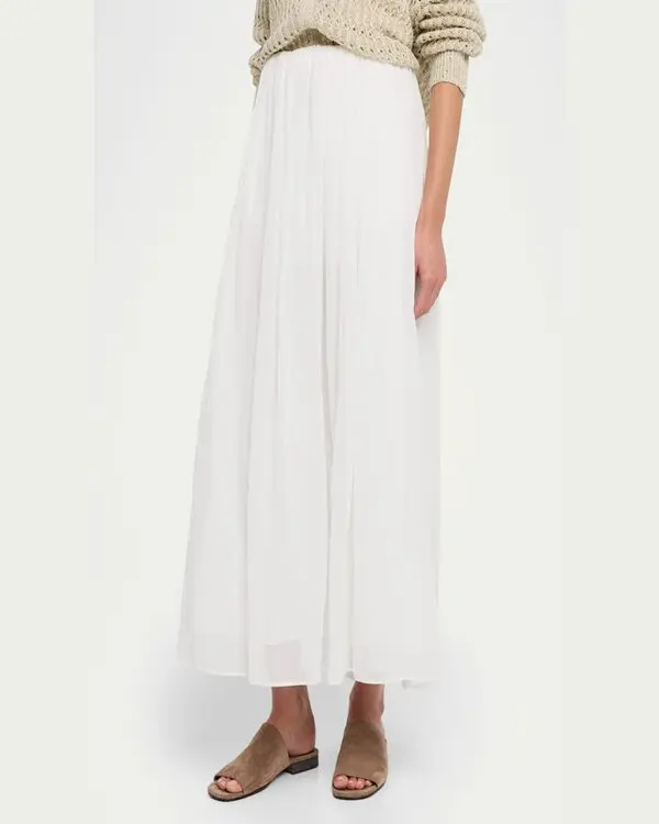 Brunello Cucinelli Cotton Organza Pull-on Midi Skirt