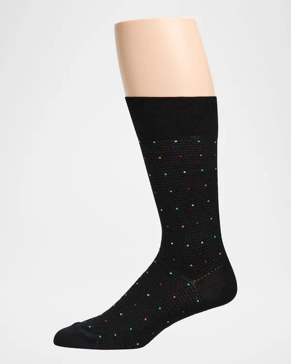 Paul Smith Filippo Dot Crew Socks - Black Pattern
